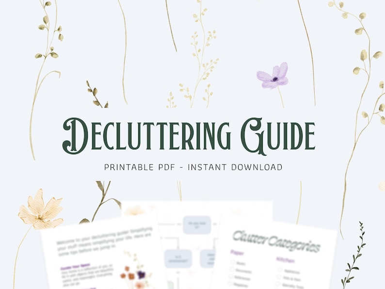 Decluttering Checklist & Flowchart | Home Organization Printable ...