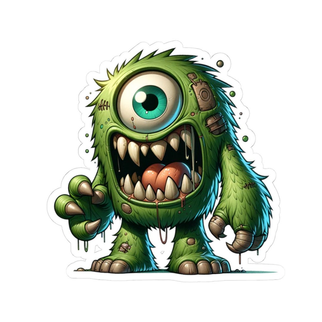 Green Cyclops Monster Vinyl Sticker: Waterproof Laptop Decal - Etsy