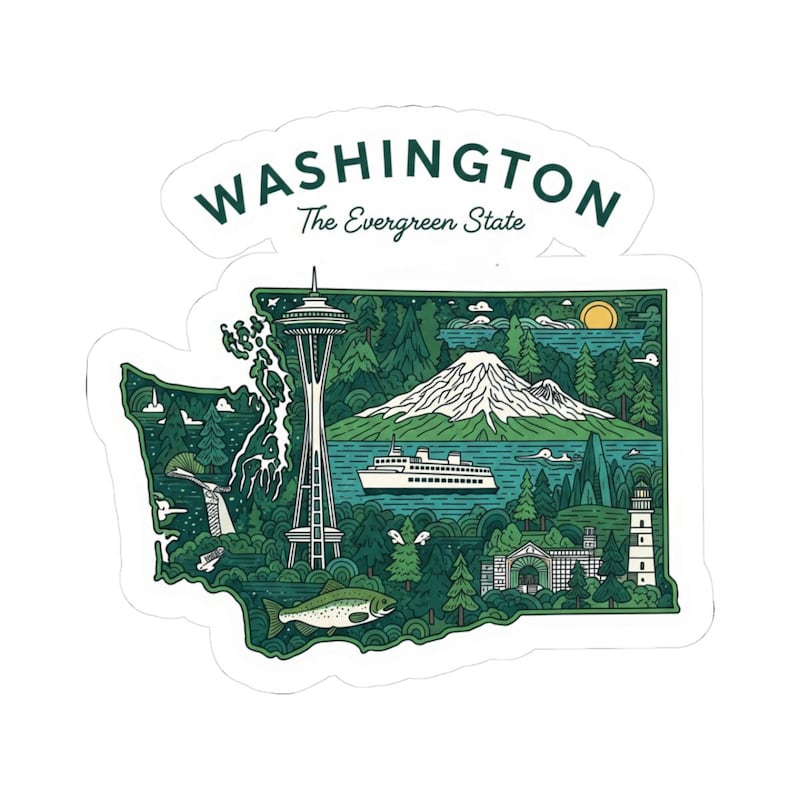 Washington State Stickers - Etsy