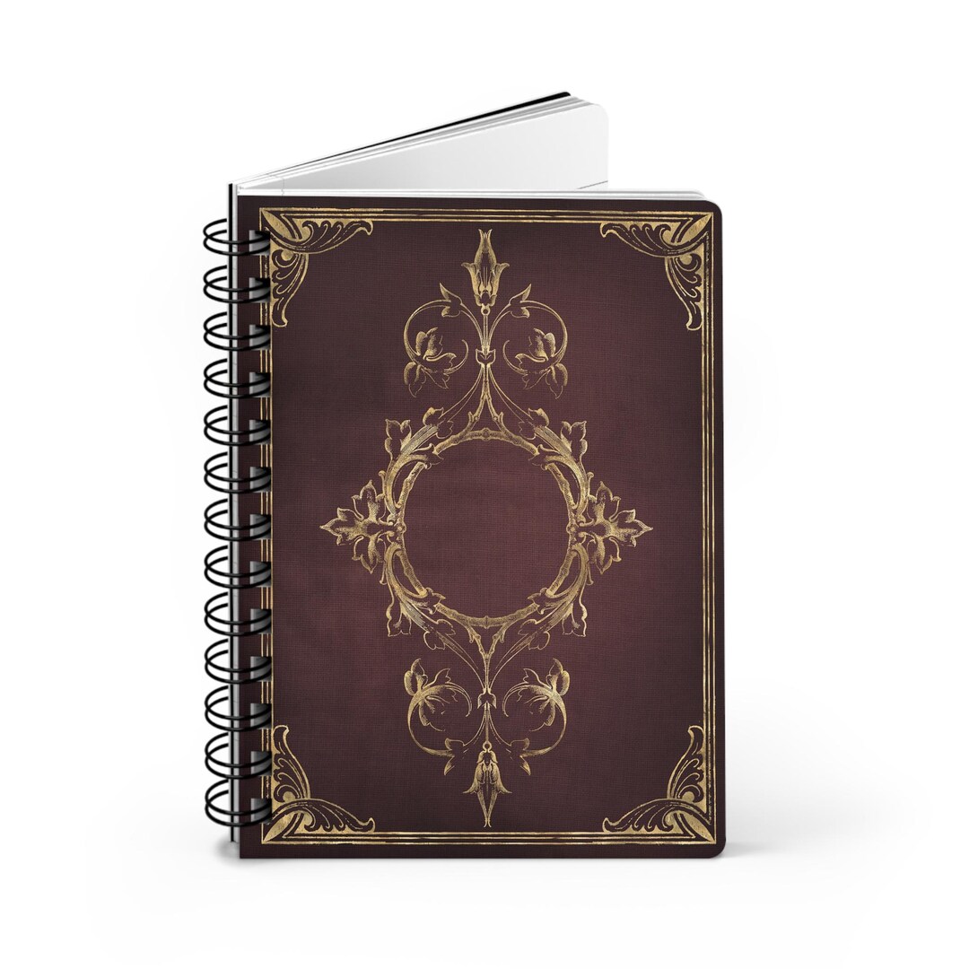 Elegant Burgundy Floral Spiral-bound Journal | 5x7 Vintage Notebook ...