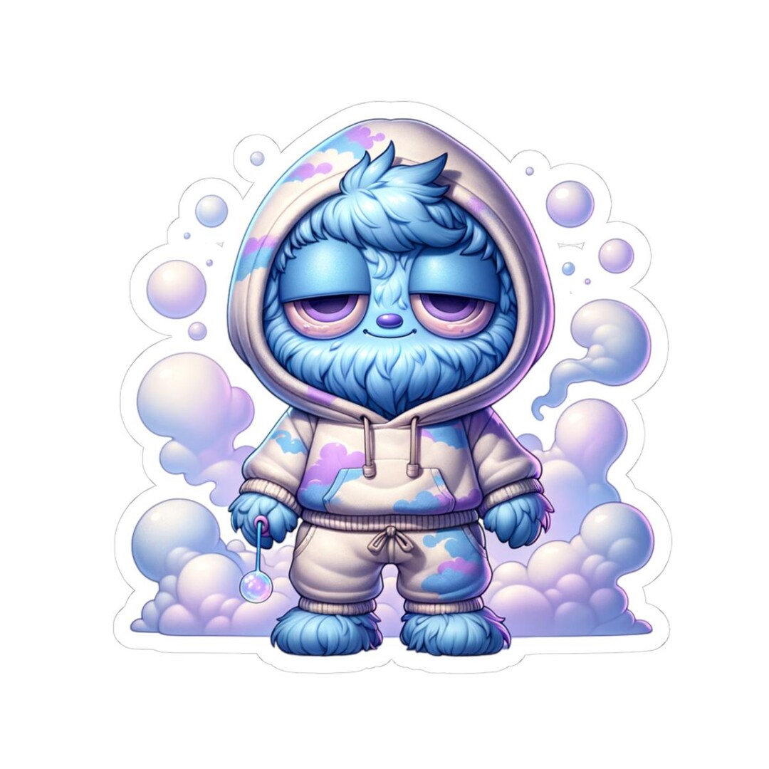 Dreamy Cloud Monster Sticker: Pastel Laptop Decal, Water Bottle Art - Etsy