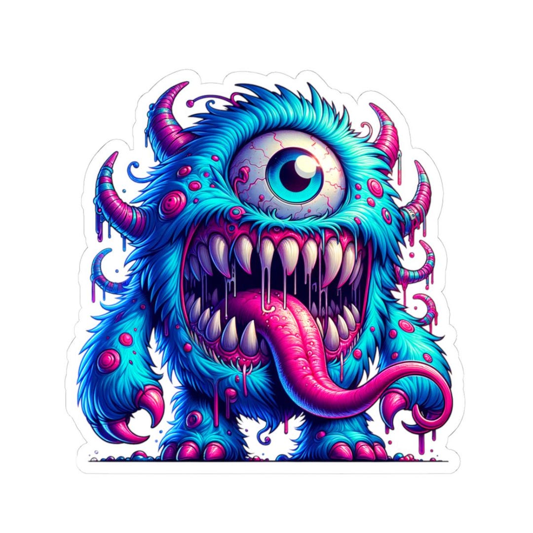 Blue Cyclops Monster Vinyl Sticker: Waterproof Art Decal - Etsy