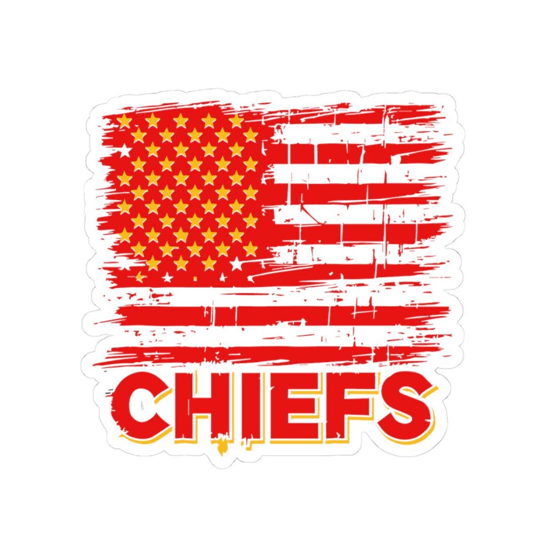 Chiefs Distressed American Flag Sticker: Waterproof Vinyl Decal - Etsy