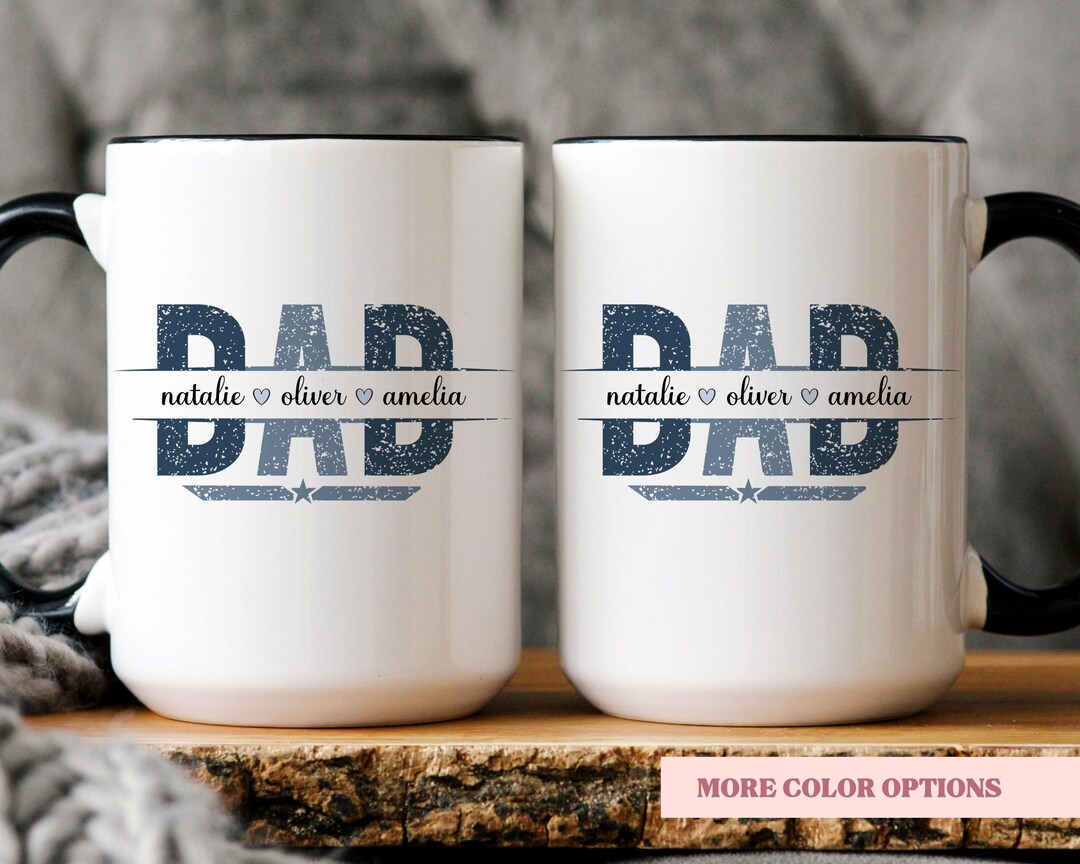 Personalized Dad Mug With Kids Names Custom Coffee Cup Father’s Day ...