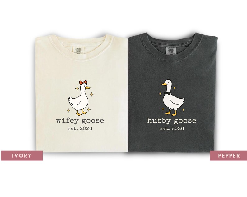 Couple Silly Goose Shirt, Matching Wifey Hubby Sweatshirt, Funny ...