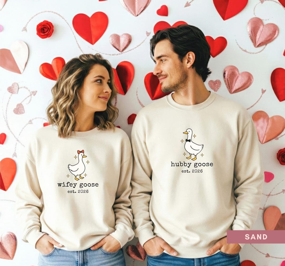 Couple Silly Goose Shirt, Matching Wifey Hubby Sweatshirt, Funny ...