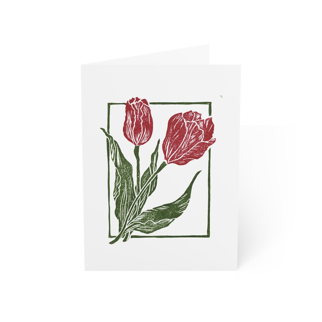 Spring Tulip Greeting Cards (1, 10, 30, and 50pcs) - Etsy