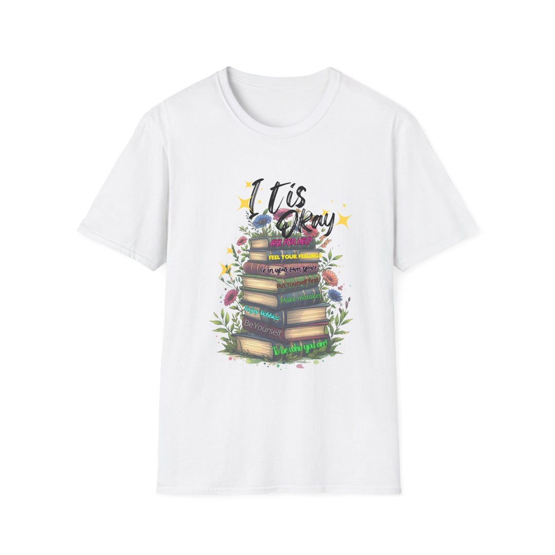 Anxiety Books Tshirt, Mental Health Support Tee, You Are Not Alone ...