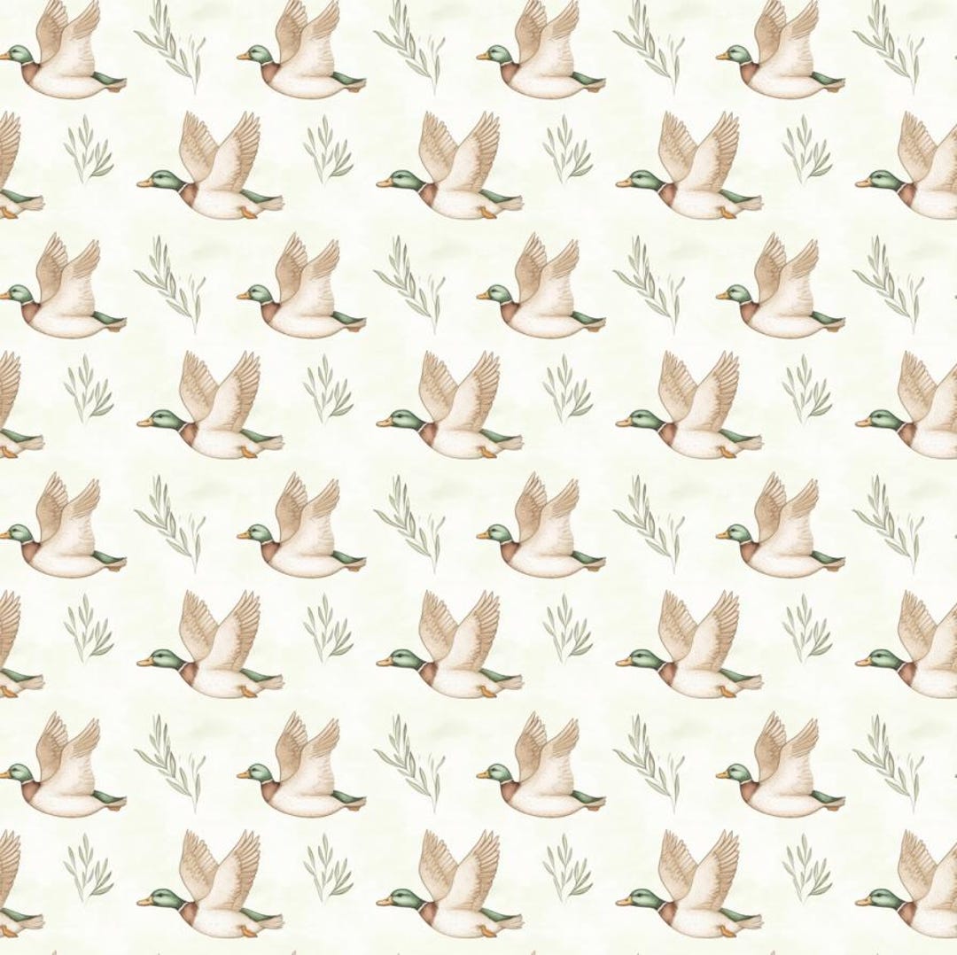 Mallard Duck Fabric Mallards Fabric Cute Ducks Fabric Cartoon Cotton ...