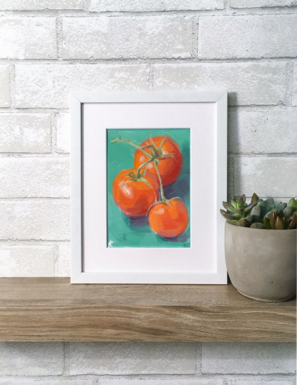 Tomatoes Oil Painting Giclée Print 5x7 vine Ripened - Etsy