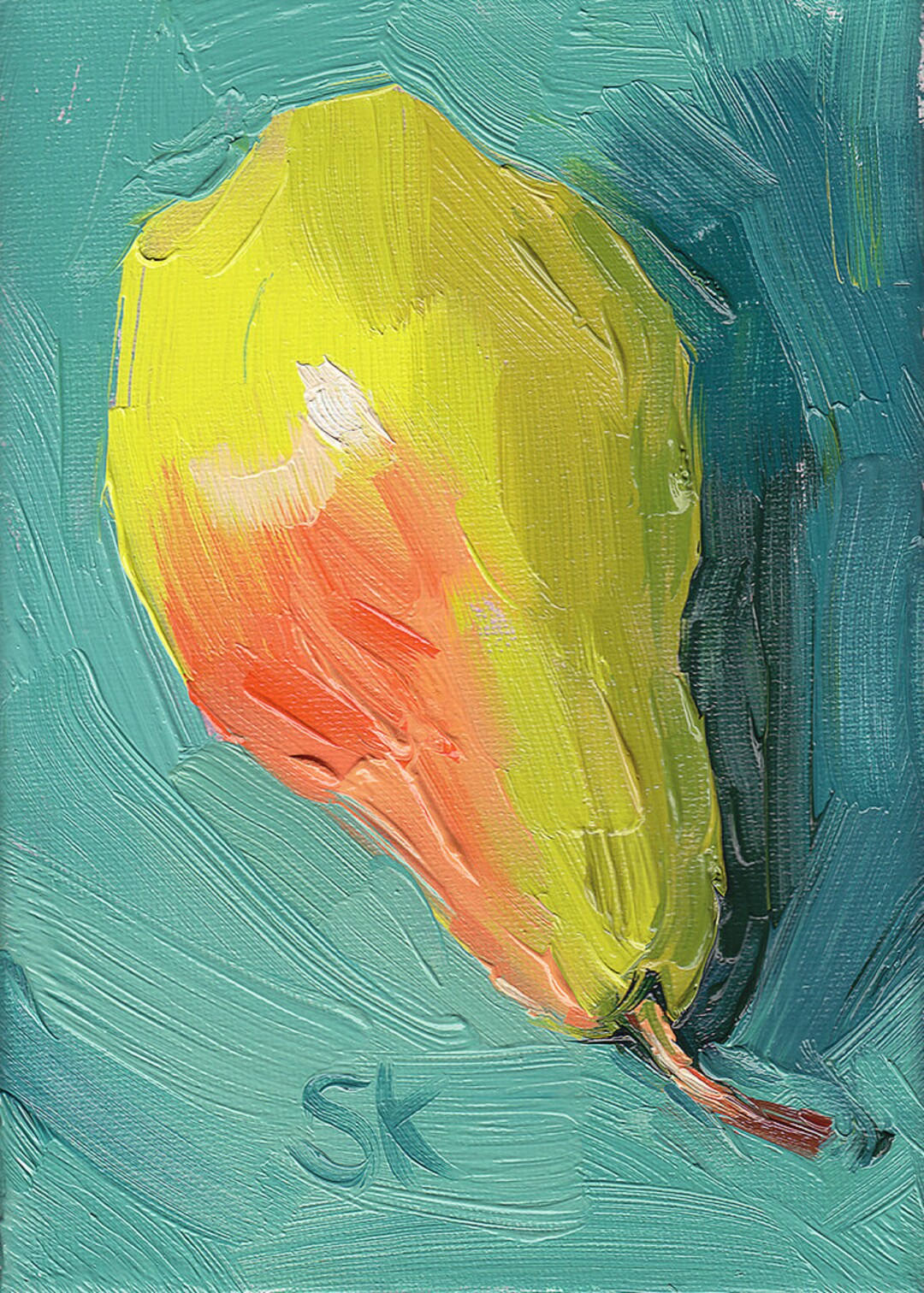 Pear Oil Painting • Giclée Print • 5x7 • “pear Blush 2” - Etsy