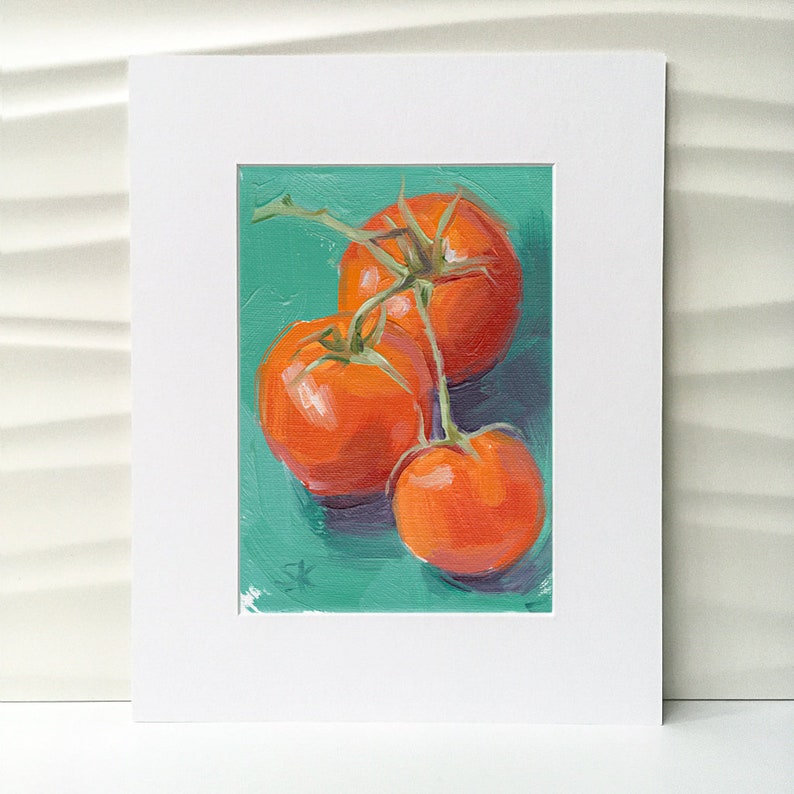 Tomatoes Oil Painting Giclée Print 5x7 Vine Ripened - Etsy