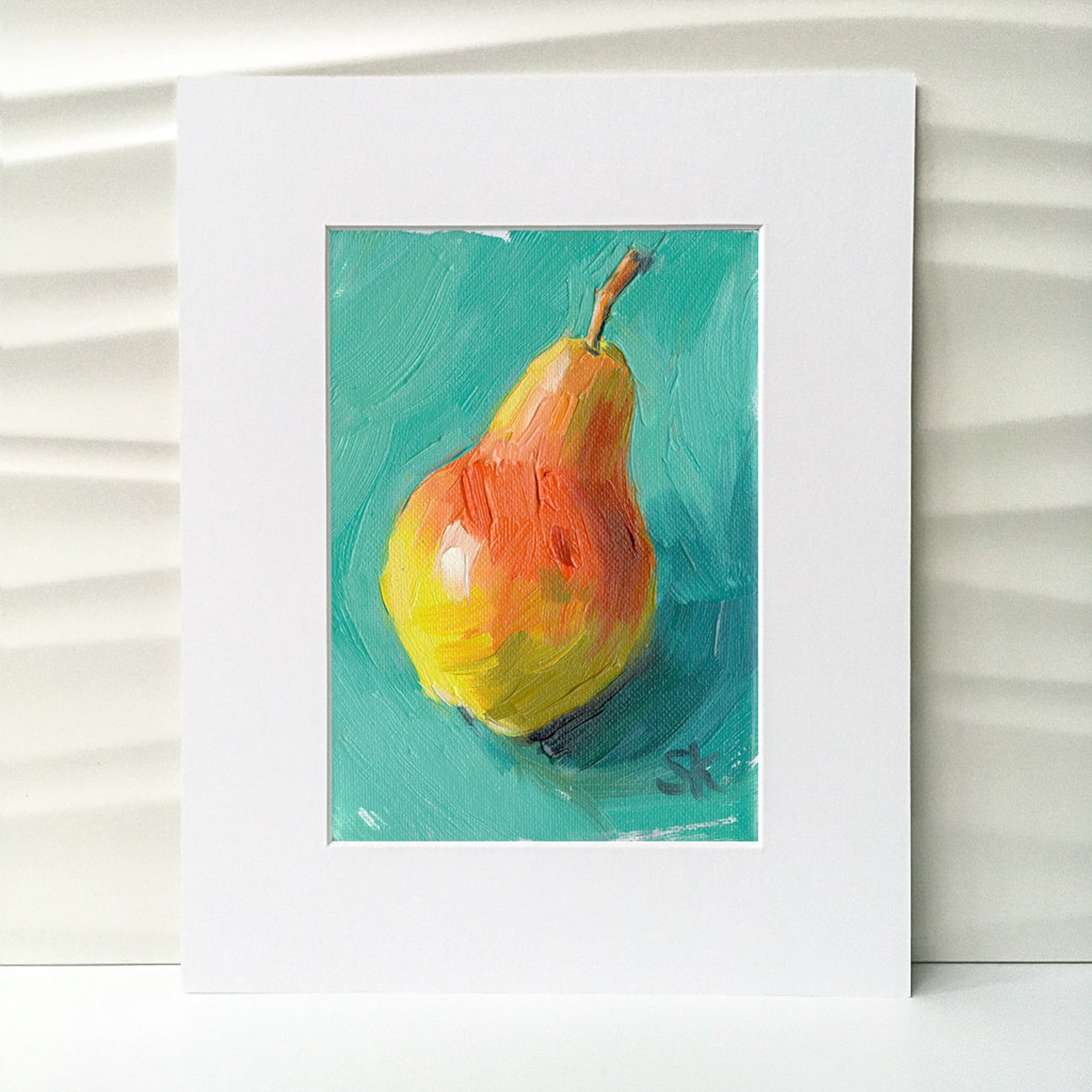 Pear Oil Painting Giclée Print 5x7 Pear Blush 1 - Etsy