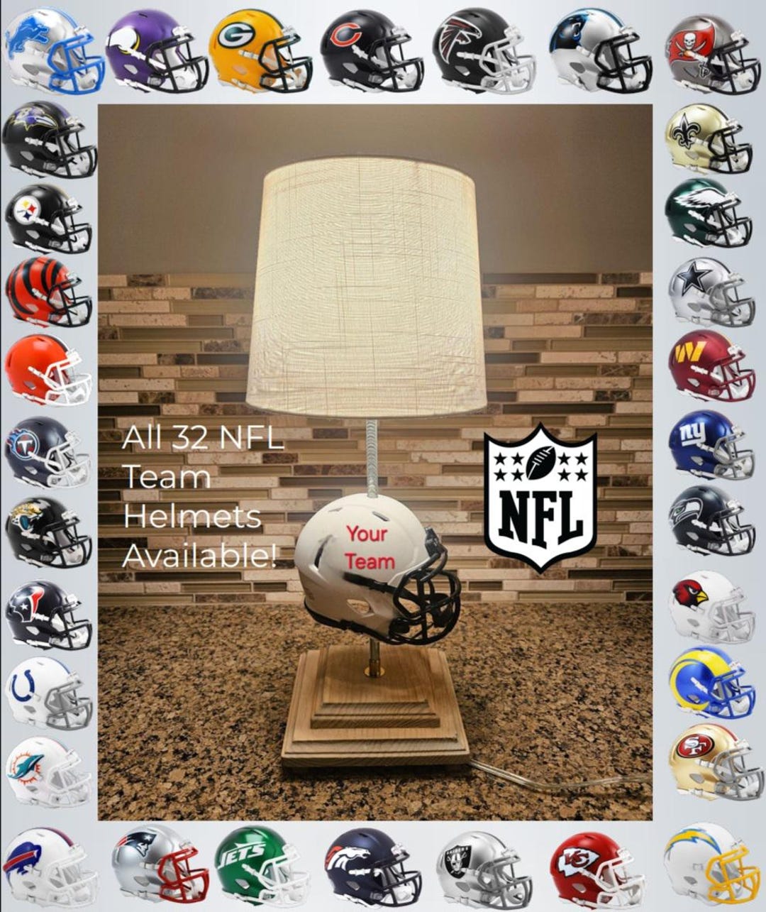 Football Helmet Table & Desk Lamp - All NFL Teams Available - Etsy