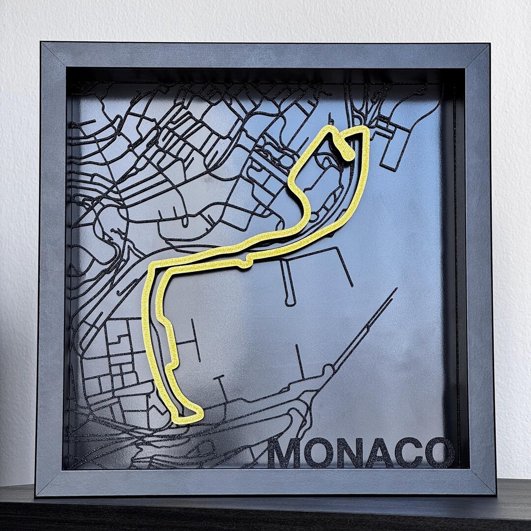 Monaco F1 Grand Prix Minimalistic 3D Map Art Frame - Etsy