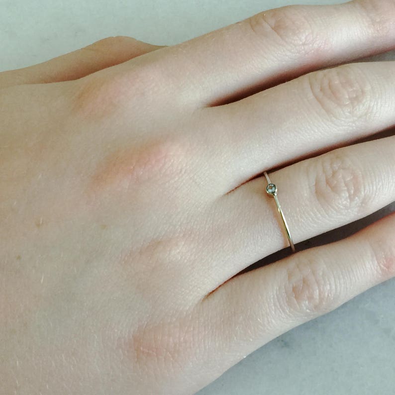 Something Blue Wedding Day Ring 14k Solid Gold Something - Etsy