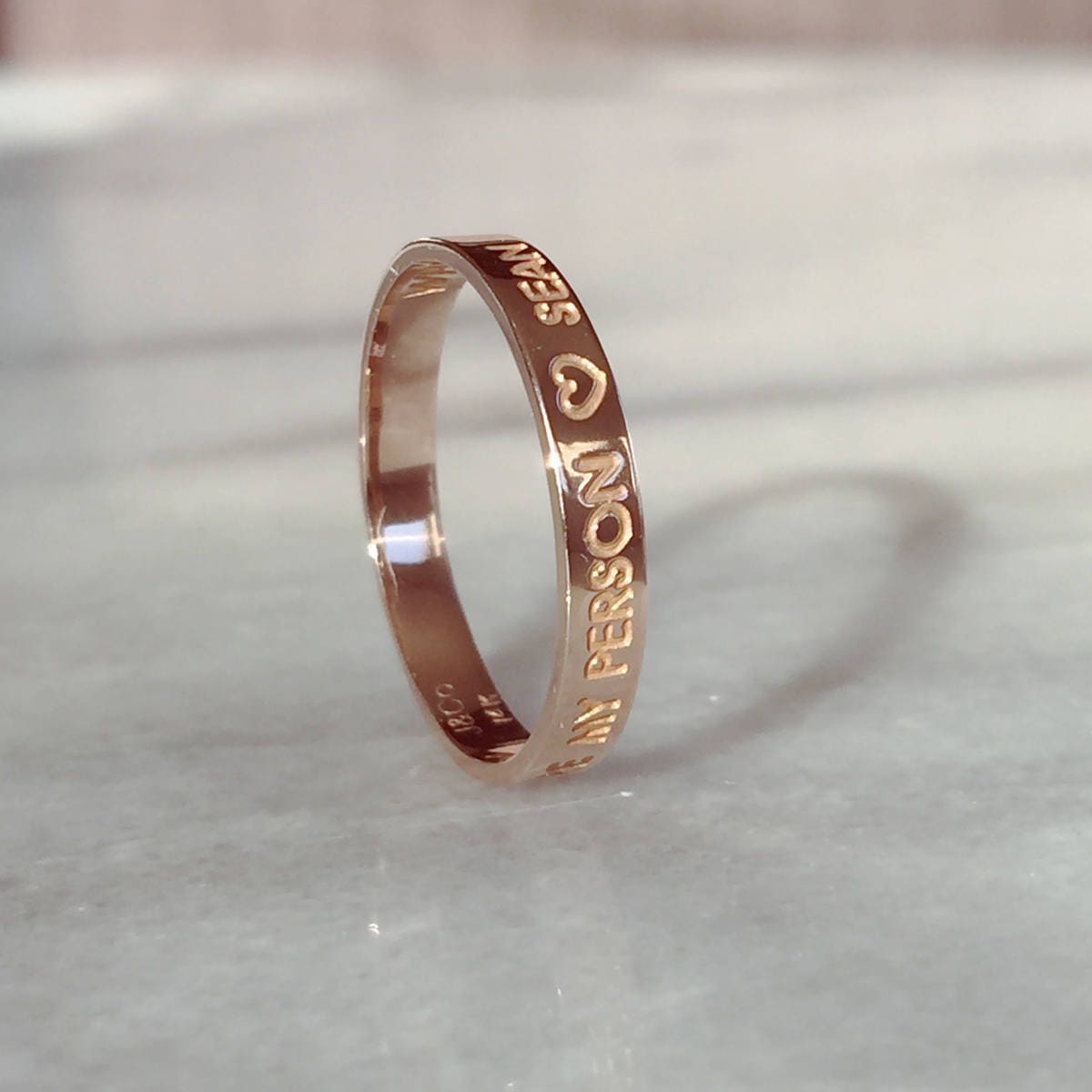 Personalized stacking ring 14k solid yellow gold custom ring | Etsy