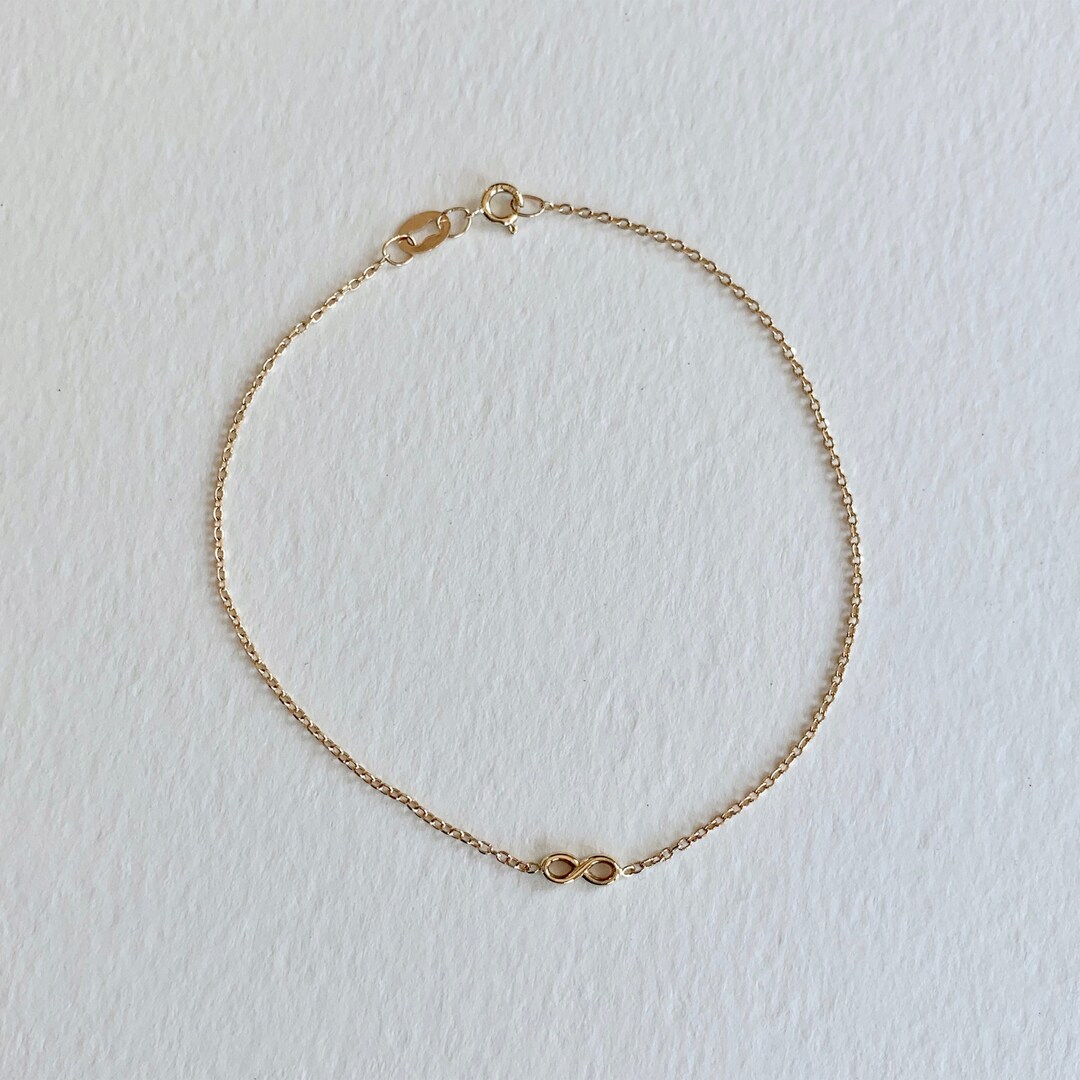 Infinity Bracelet, 14k Solid Gold • Solid Gold Infinity Bracelet ...