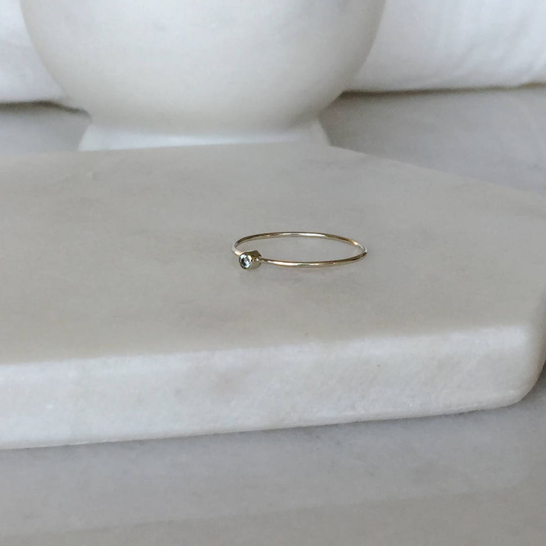 Something Blue Wedding Day Ring • 14k Solid Gold Something Blue Ring ...