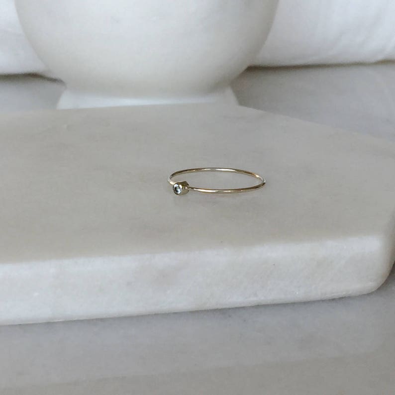 Something Blue Wedding Day Ring • 14k Solid Gold Something Blue Ring ...