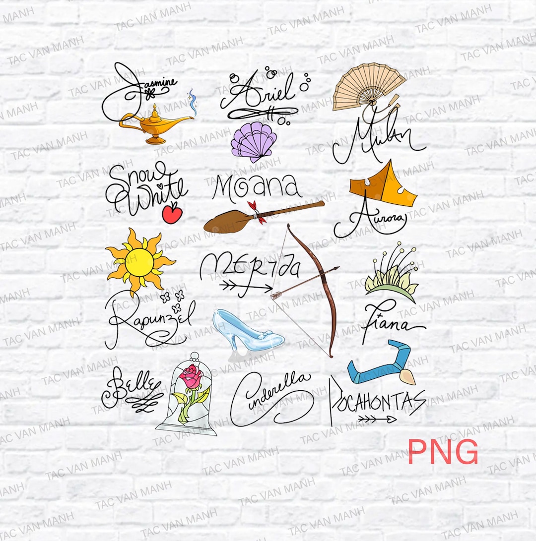 Disney Princess Signatures Png, Princess Names Png, All Princess ...