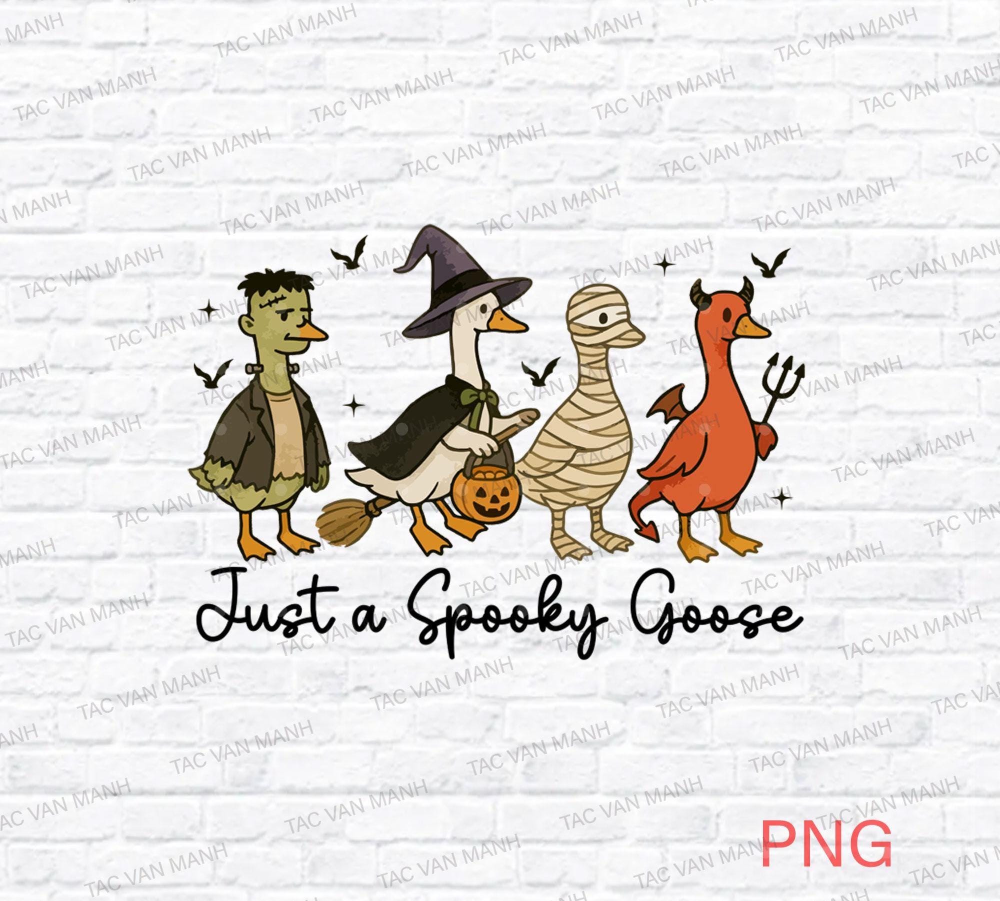 Just a Spooky Goose PNG, Funny Halloween Goose Png, Goose in Halloween ...