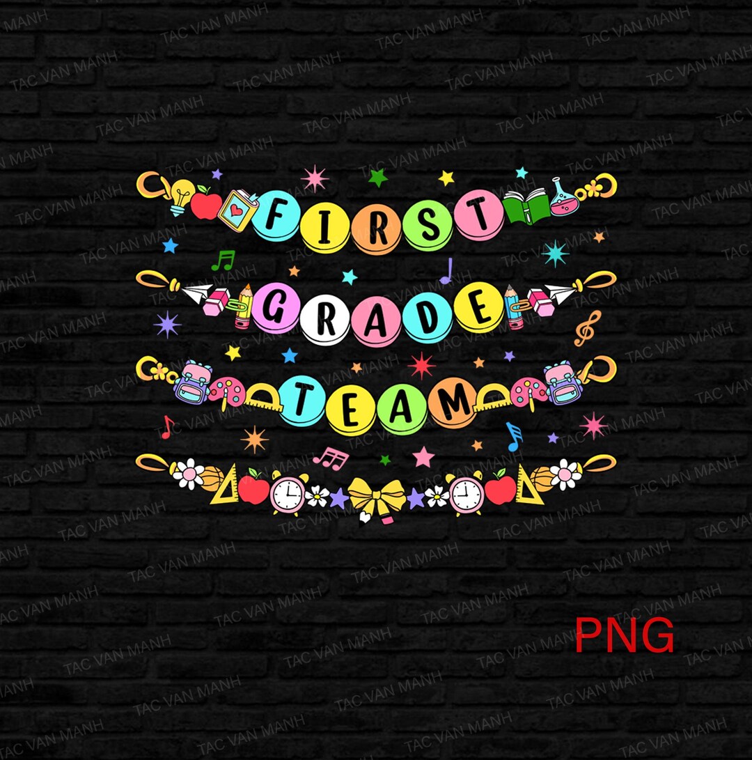 Retro First Grade Team Png,friendship Bracelet PNG Retro Teacher Png ...