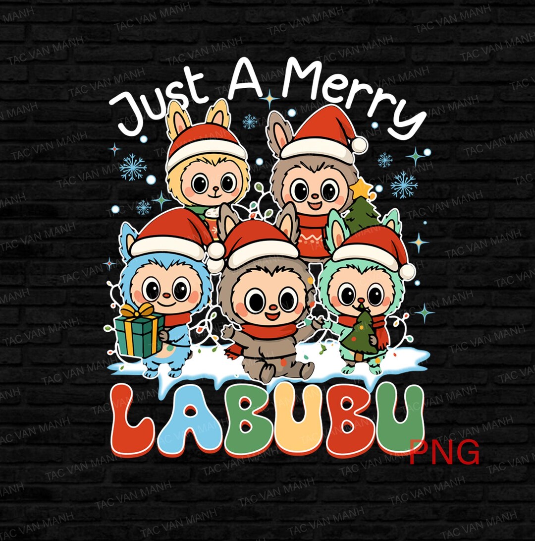 Jusst A Merry Labubu Merry Christmas Monster Doll PNG, Digital Download ...