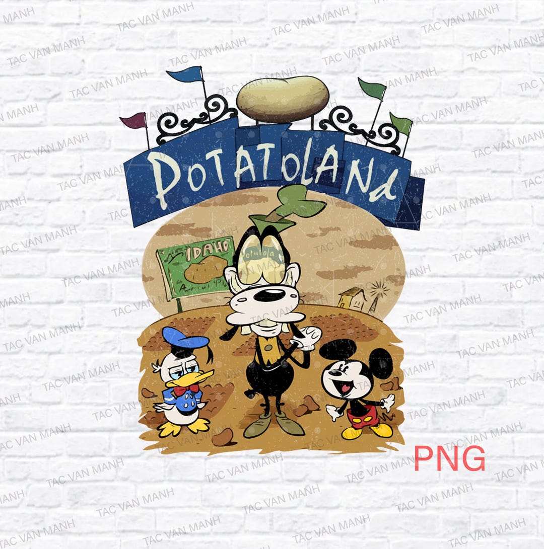 Vintage Mickey and Friends PNG, Potatoland PNG, Castle Png, Funny Magic ...