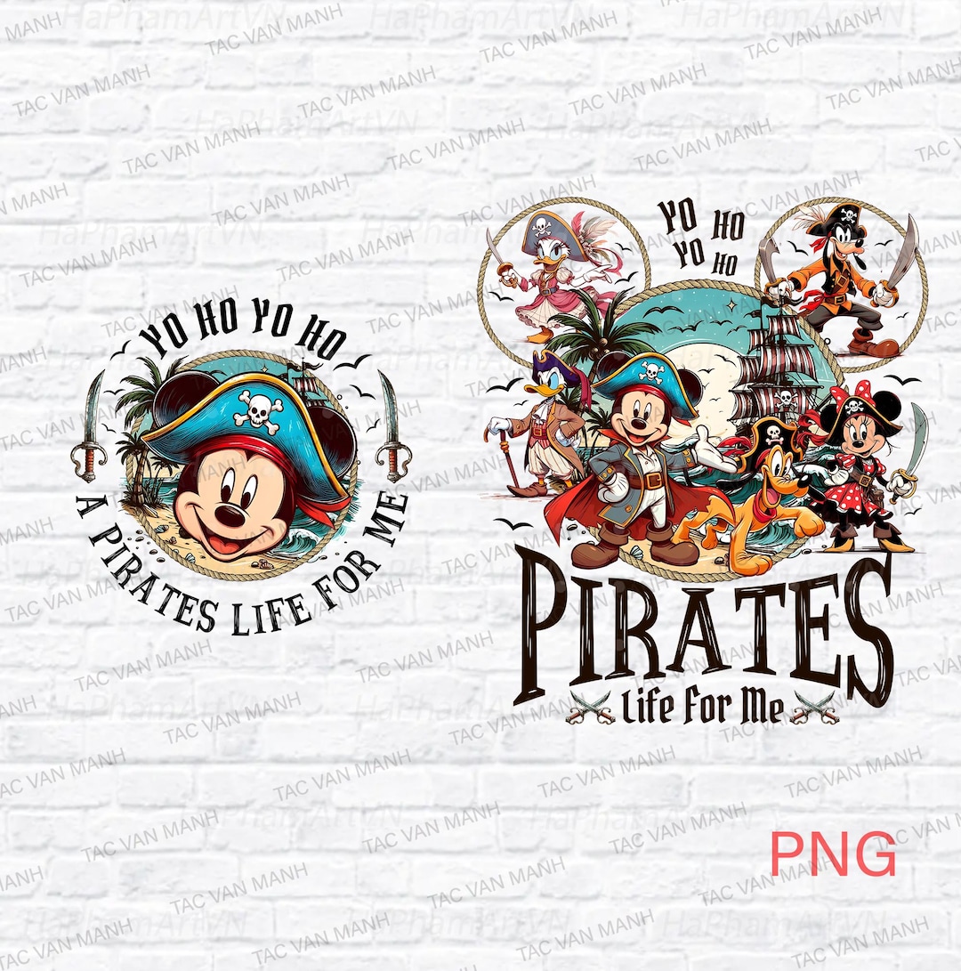 2 Side Yo Ho Yo Ho A Pirate's Life for Me Png, Mickey Disney Pirates ...