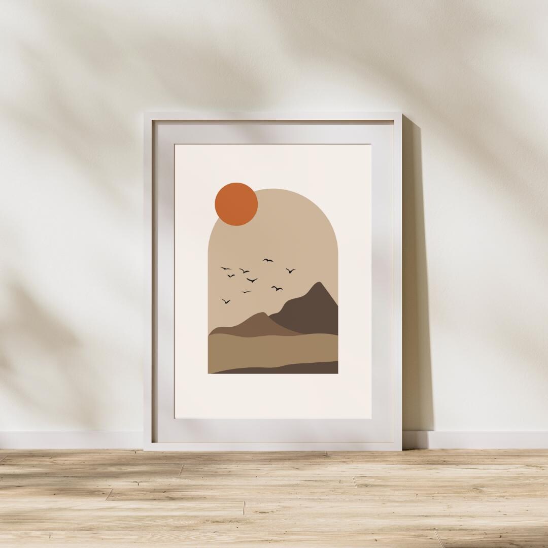Scenic Boho Poster Print | Boho Wall Art, Minimalist Decor ...