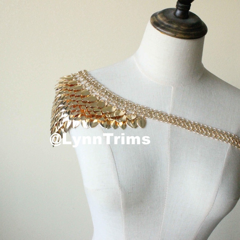 Mermaid Gold Fish Single Scales Shoulder Chains Layers Scale Chainmail ...