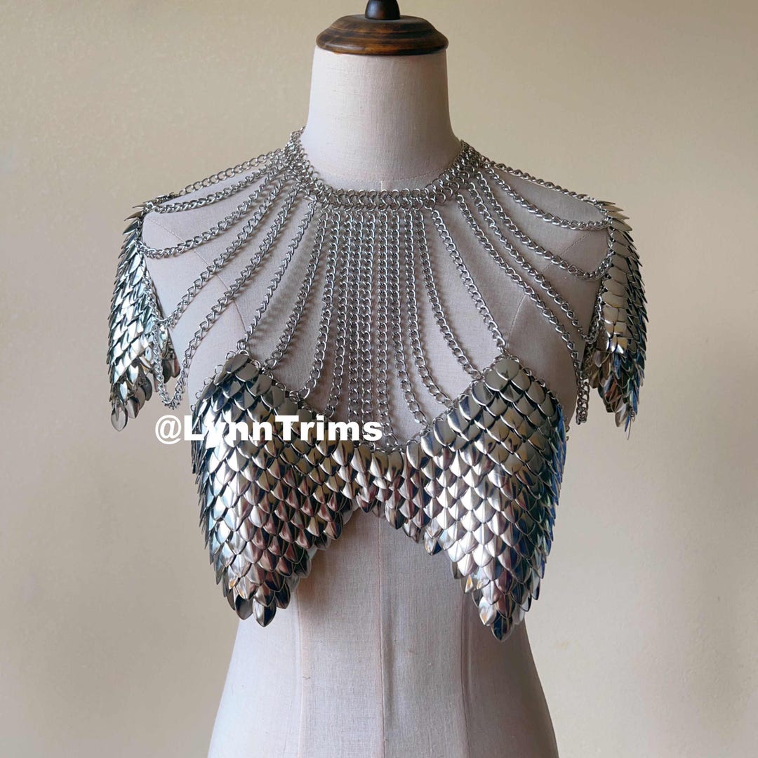 Viking, Dragon, Fairy Scalemail Cosplay Chainmail Renaissance Dress Festival Outfit Corset ...