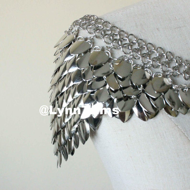 Mermaid Gold Fish Single Scales Shoulder Chains Layers Scale Chainmail ...