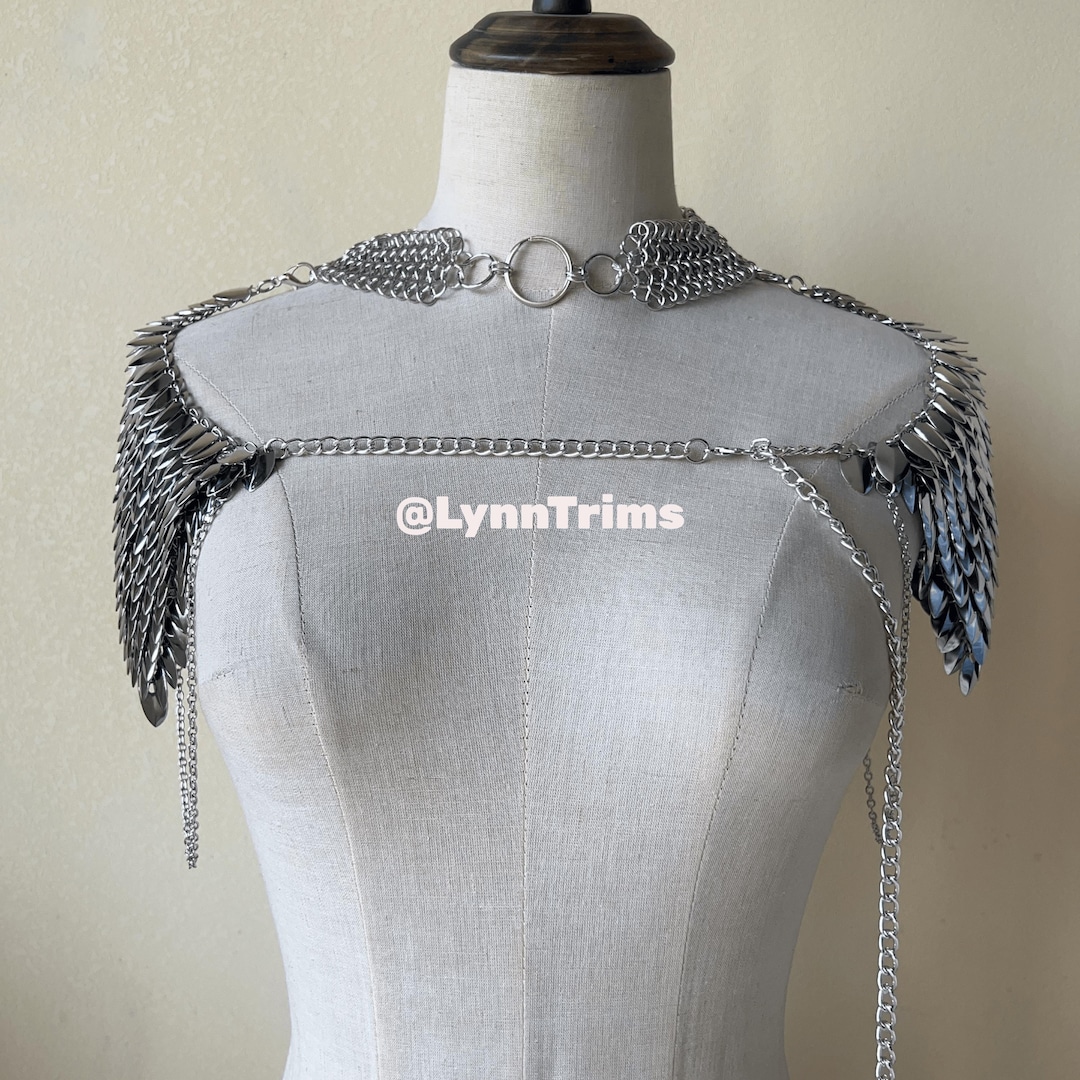 Metal Fantasy Mermaid Scale Shoulder Jewelry Costume Cosplay Gothic ...