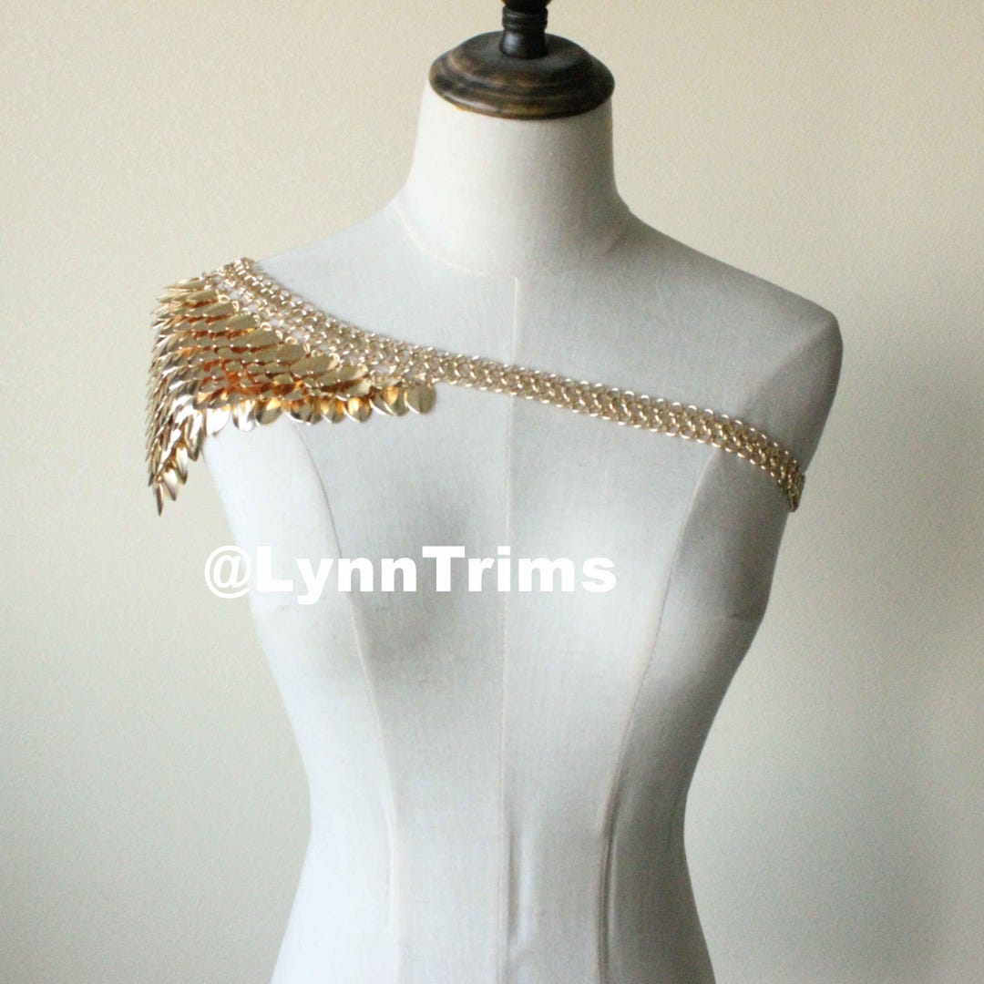 Mermaid Gold Fish Single Scales Shoulder Chains Layers Scale Chainmail ...