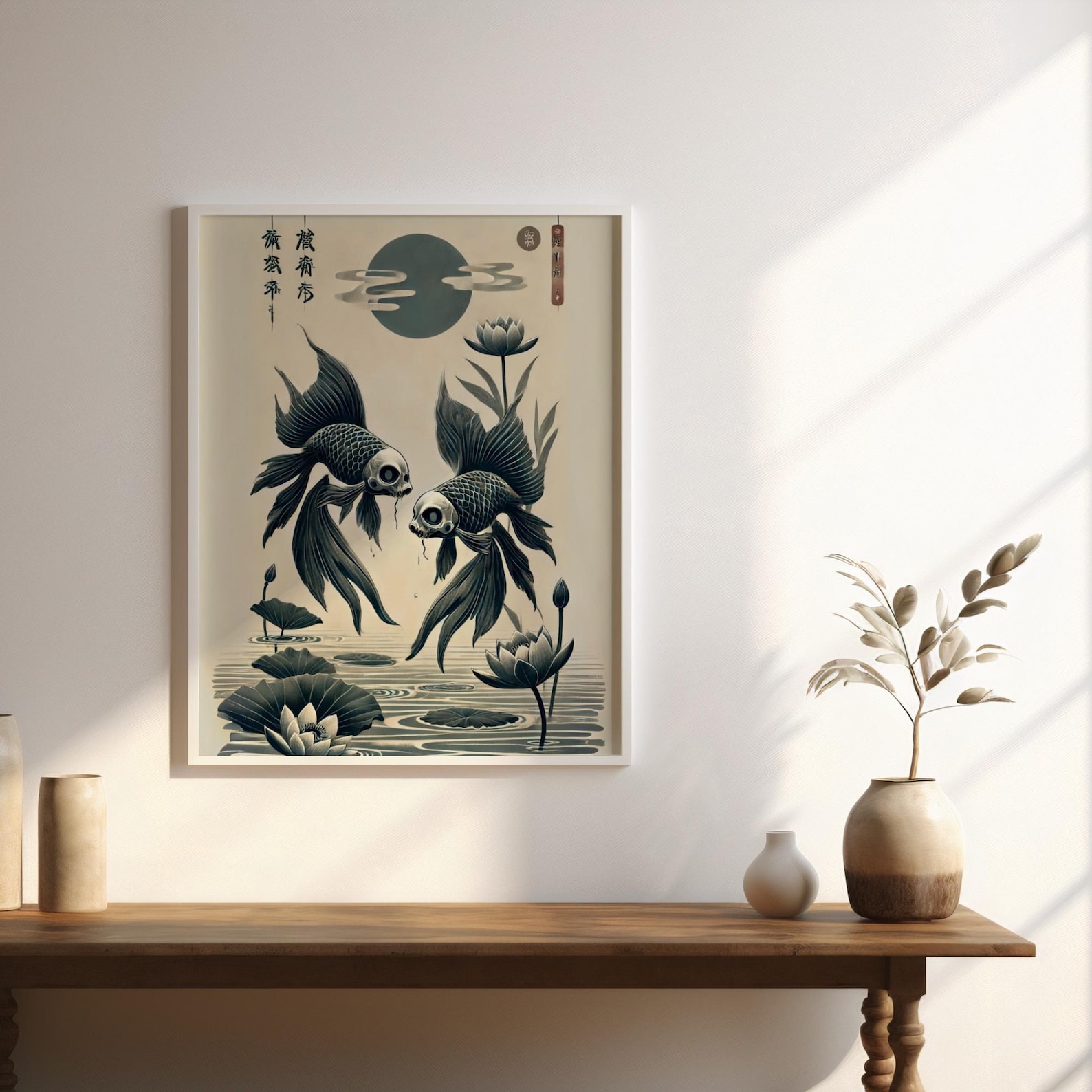 Gothic Koi Fish - Japandi Decorative Wall Art, Japandi Art, Vintage ...