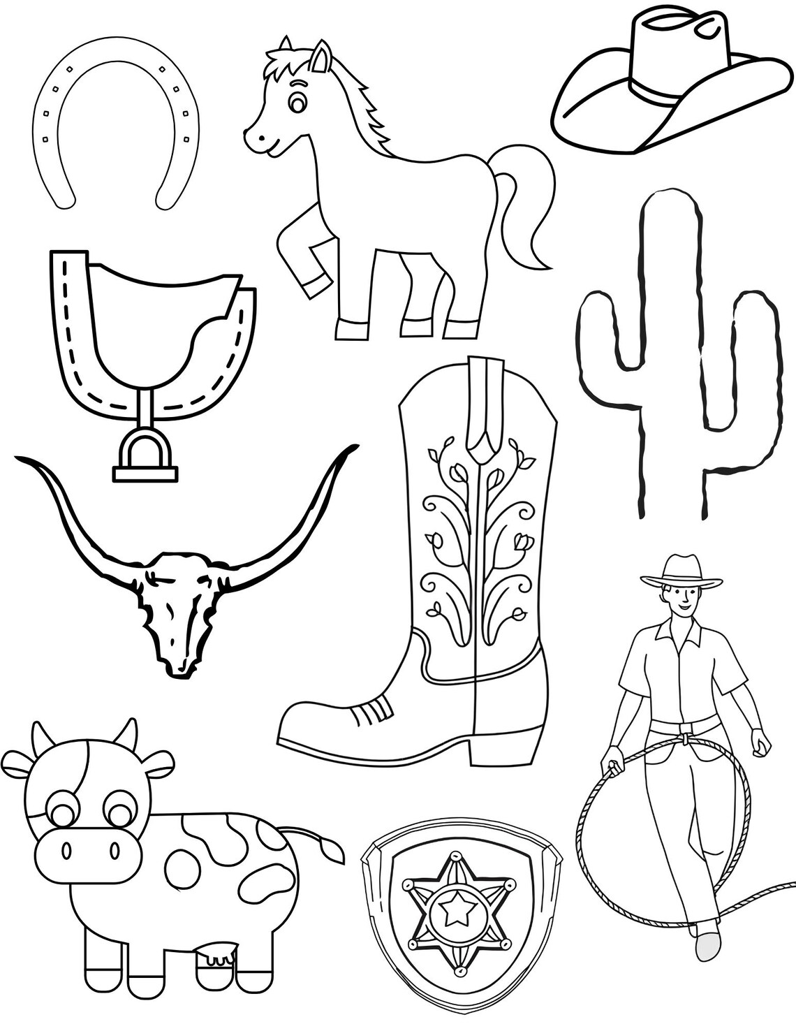 Wild West Digital Printable for Relaxing Coloring - Etsy