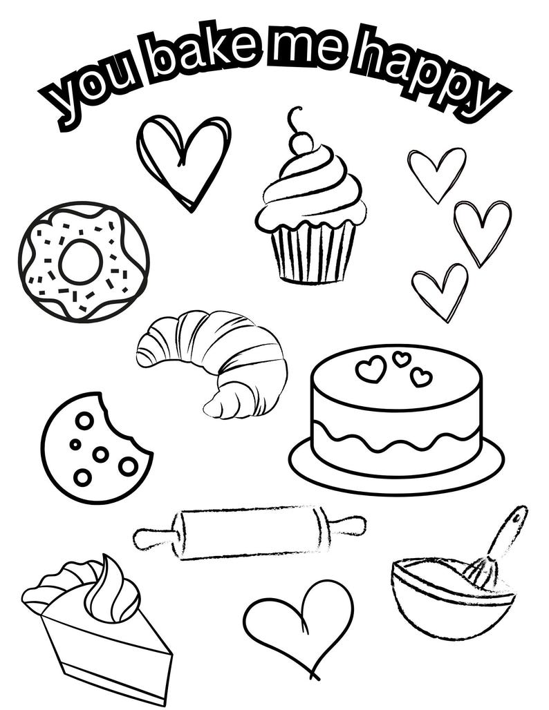 Printable Coloring Page- Bakery Edition! - Etsy
