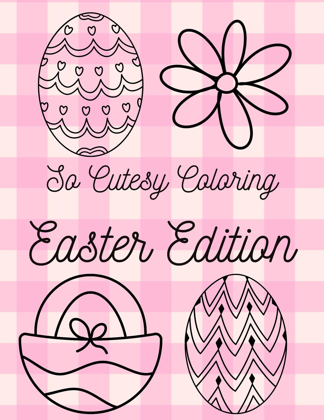 Easter and Spring Digital Printable Coloring Pages. 10 Different Cute ...
