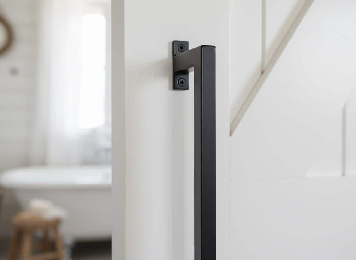 Black Bar Handle - Metal Door Pull / Grab Bar - for Doors, Barn Doors ...