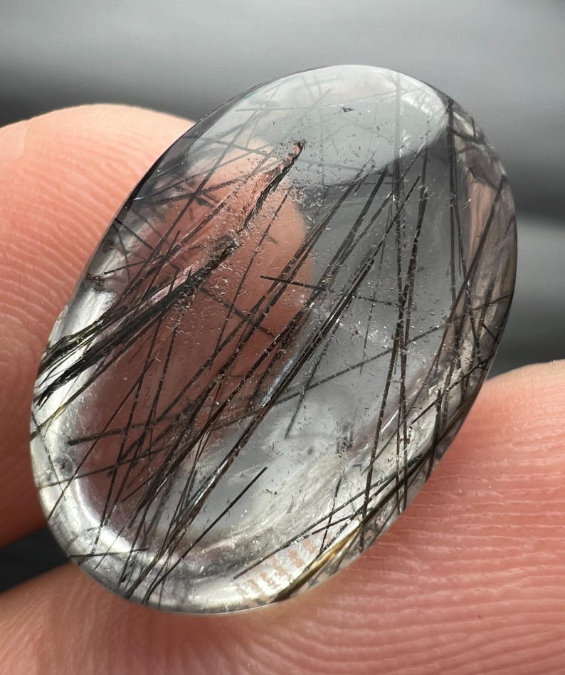 16 Ct Natural Rutilated Quartz Cabochon Cut From Pakistan Black Needle ...