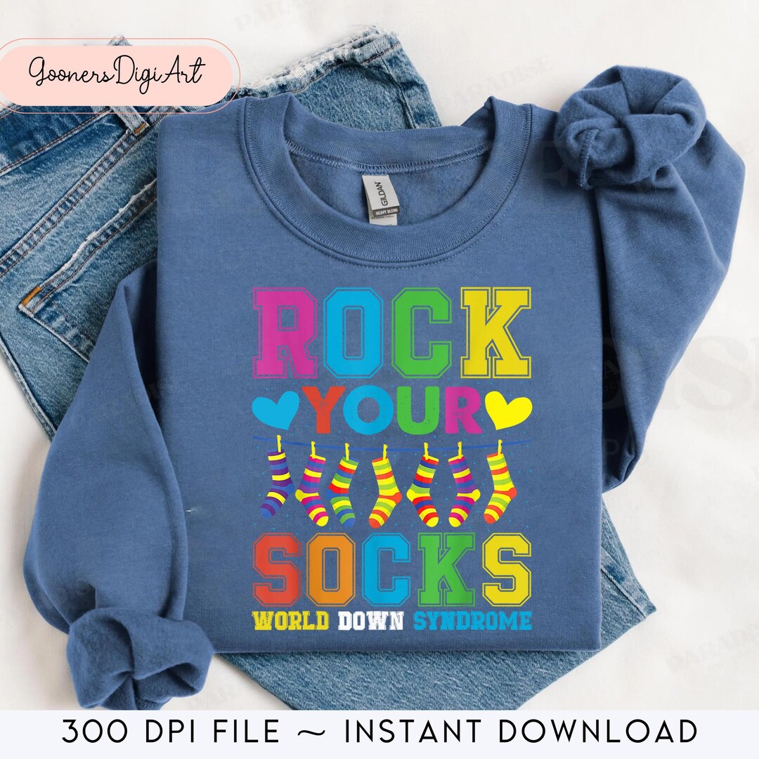 Rock Your Socks World Down Syndrome Awareness Day 2025 Kids Digital PNG ...