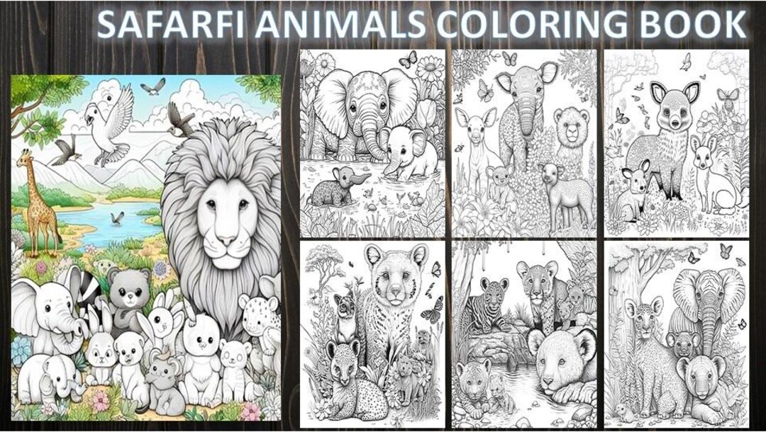 Safari Wild Animals Coloring Book for Kids Ages 4-8 | Fun Jungle Animal ...