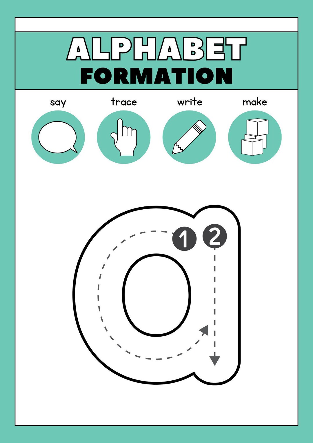 Lowercase Alphabet Formation Worksheets in Green Lined Style - Etsy