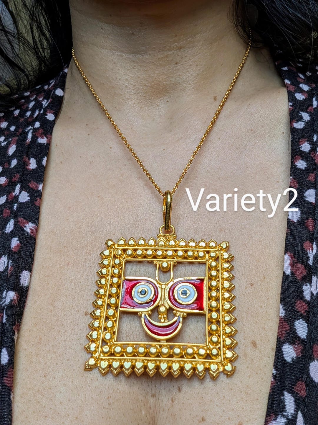 24K Gold Plated Lord Jagannath Pendant: Big Copper Amulet - Etsy