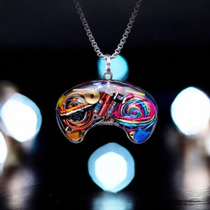 Handmade Cyberpunk Gamepad Necklace Upcycled Eco Resin Art Steampunk ...