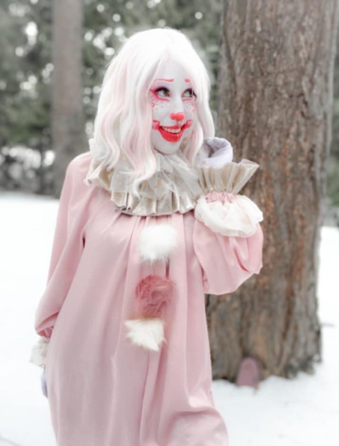 Ready to Ship Soft Pink & Champagne Gold Clown Suit, Adjustable XS-XL ...