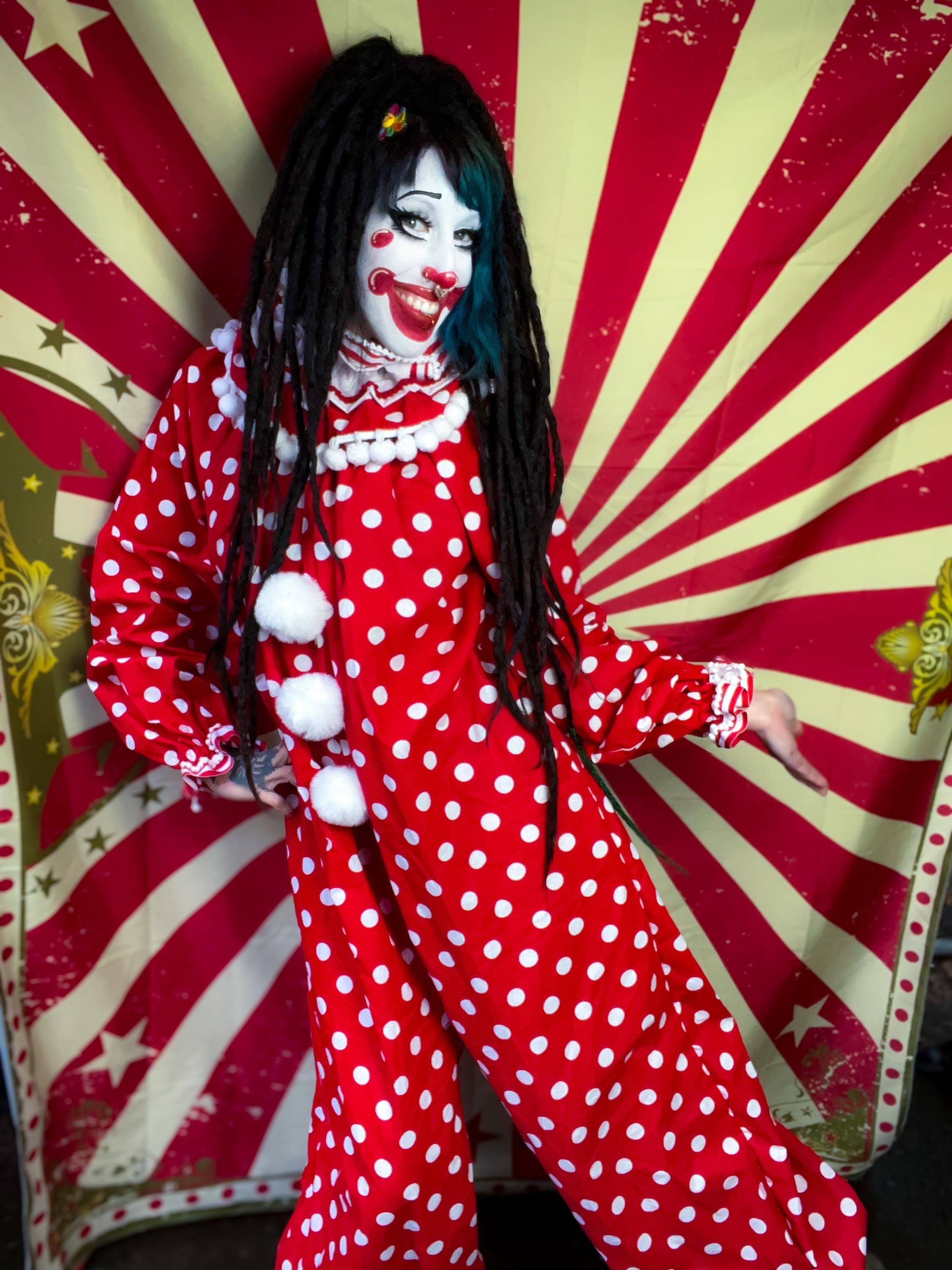 Ready to Ship Red Polka Dot Clown Suit, Adjustable XS-L, Unisex ...