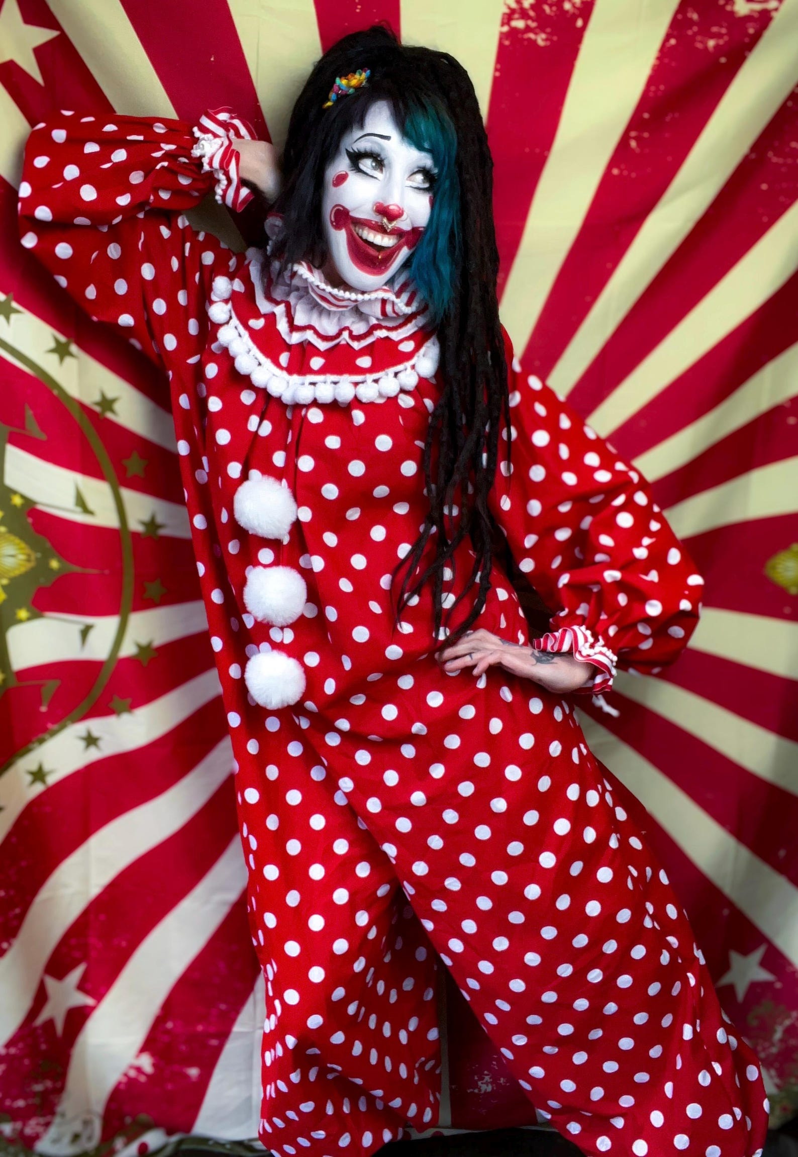 Ready to Ship Red Polka Dot Clown Suit, Adjustable XS-L, Unisex ...